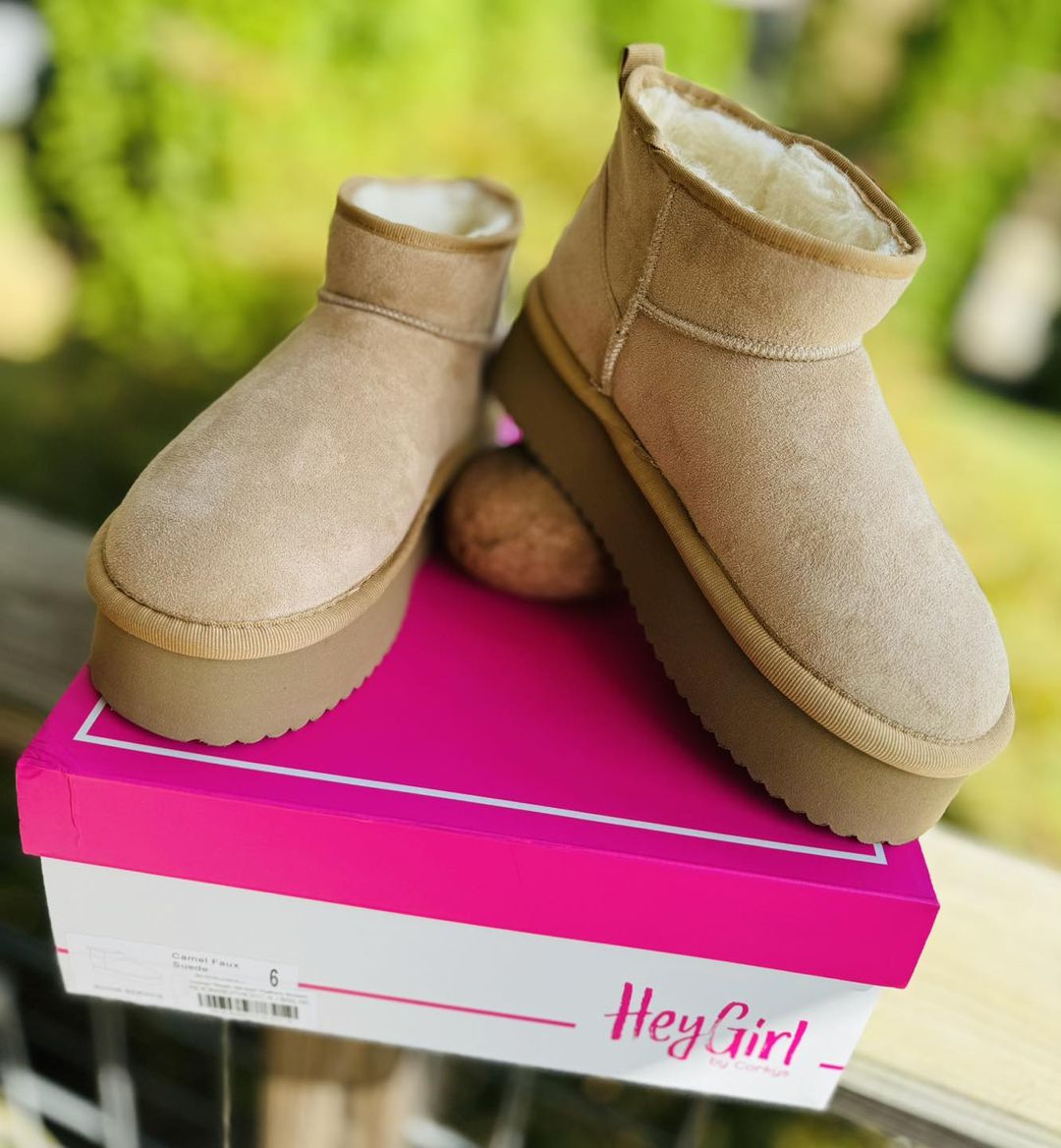 Corkys "Room Service" Platform Booties in Camel Faux Suede Final Sale ...